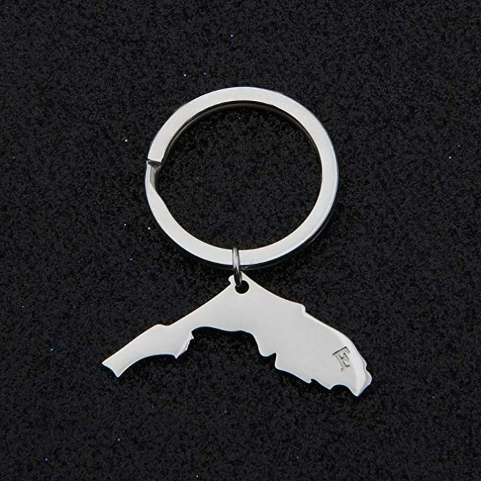 Custom Engrave Available United State Map Shape Pendant Key Chain ...