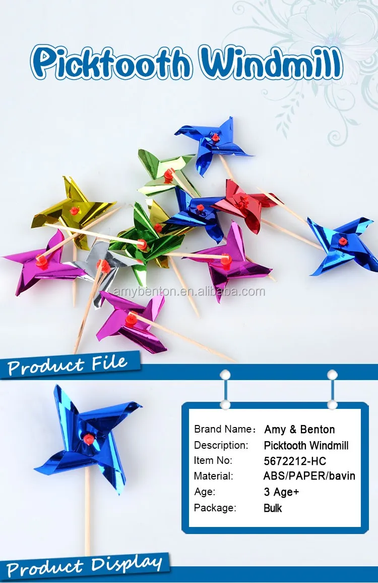 Promotional Hot Selling Small Plastic Colorful Windmill Toys For Kids ...