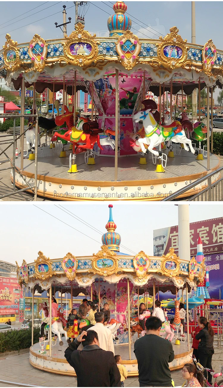 Carousel Playground Equipment Roundabout 16 Seats Mechanical Carousel ...