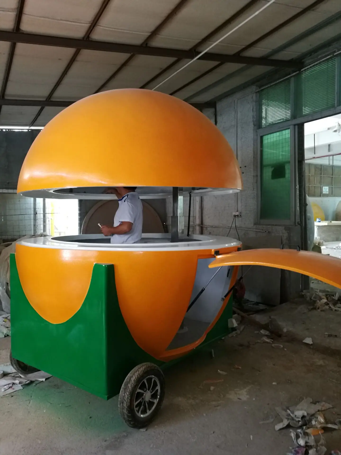 Fiberglass Orange Kiosk Lemonade Trailer Moveable Food Trailer - Buy ...