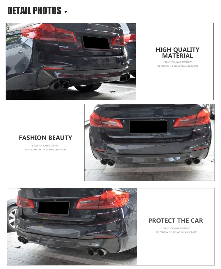 2pcs/set P Style 5 Series G30 G31 G38 Carbon Fiber Rear Diffuser For ...