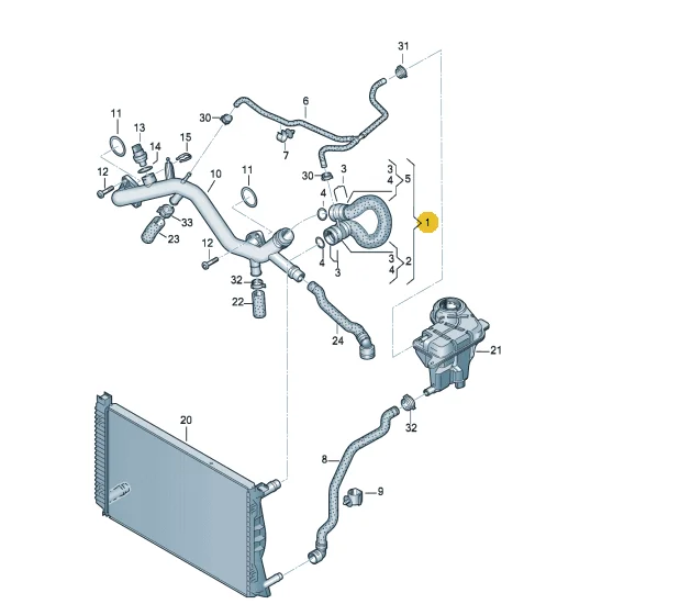 เครื่องยนต์ลงท่อน้ำถังลงท่อ Cooling น้ำ OEM 4F0 121 055 P สำหรับ Audi ...