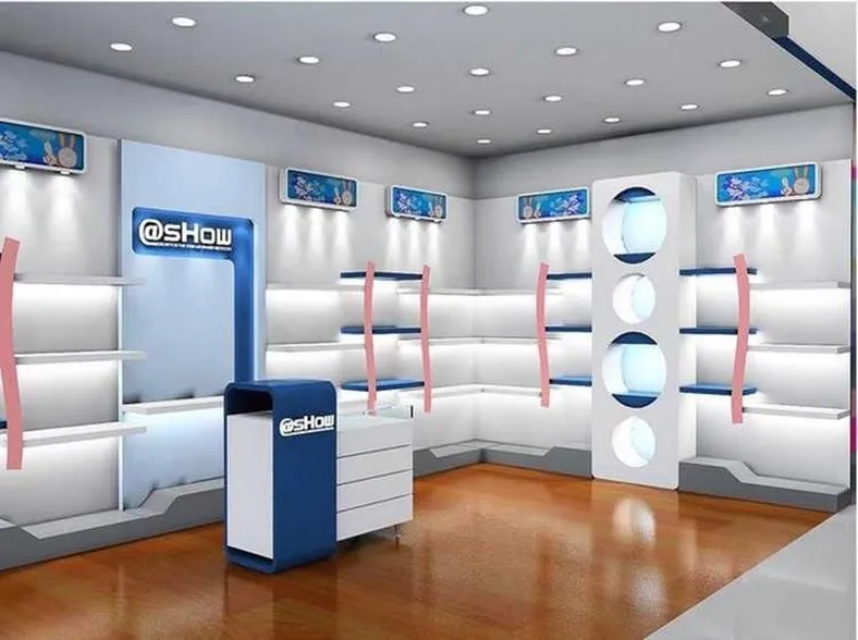 Wall-mounted Wooden Computer Display Shelf With Led Underneath - Buy ...