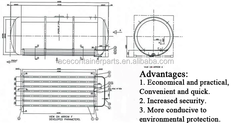 ASME Standard Liquid Ammonia Gas ISO T50 40ft Storage Tank