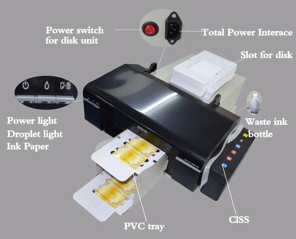 Auto Inkjet PVC ID Card Printer - 51pcs Card Tray for Epson L800