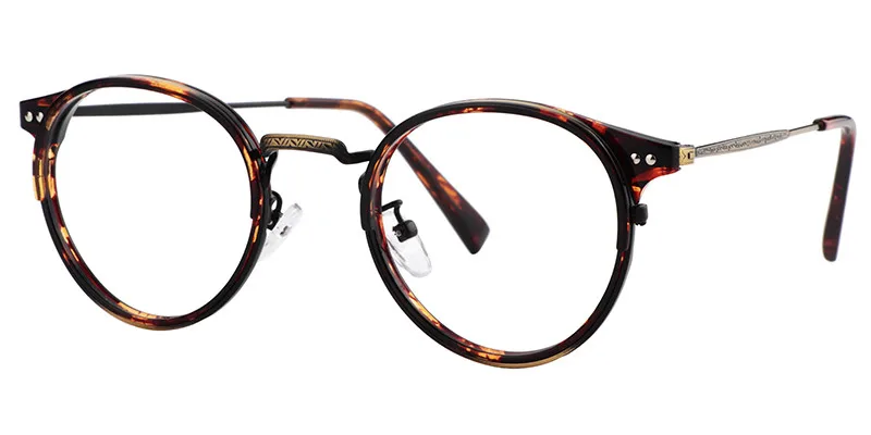 Retro Fashion Round Tr90 Eyeglasses Myopia Metal Prescription Glasses