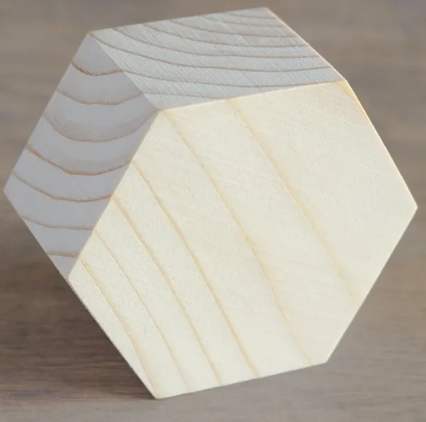 Custom Wooden Hexagons Blocks Decoupage Wood Natural Eco Unfinished Diy ...