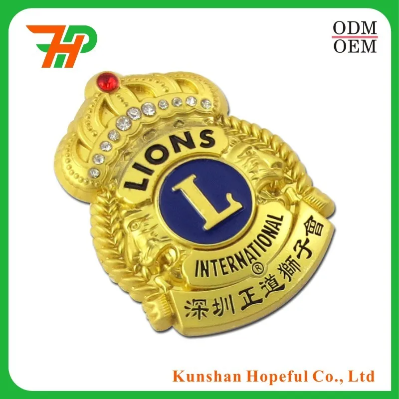 2018 3d Lions Clubs International Custom Lion Lapel Pin With Diamonds ...