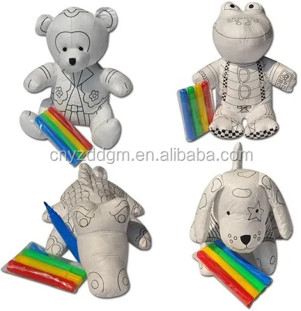 Washable Painting Plush Toy/educational Diy Color Painting Toy Stuff ...