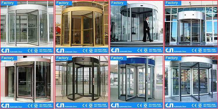 Hotel Automatic Door Mechanism Entrance Aluminum Frame Glass Revolving ...