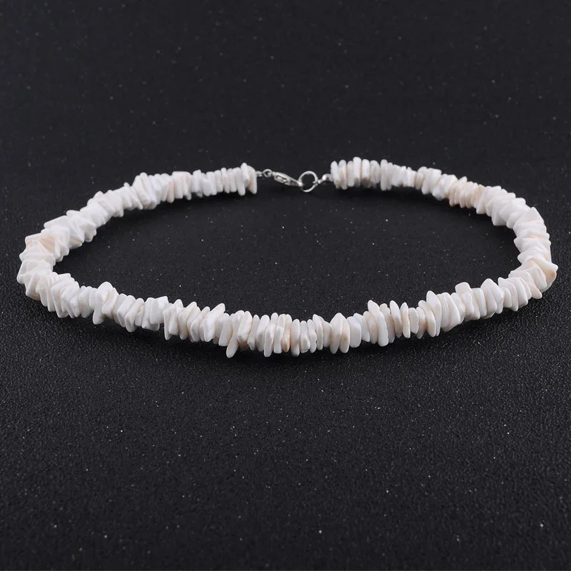 White Hawaiian Beach Party Puka Sea Shell Necklace Surfer Choker ...