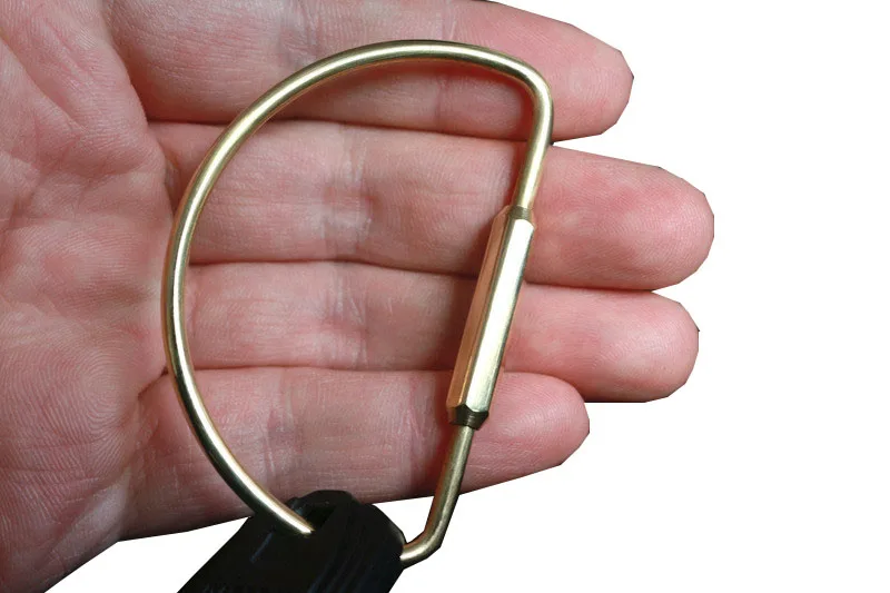 Letter D Shape Gold Durable Brass Screw Lock Clip Key Chain Holder Ring ...