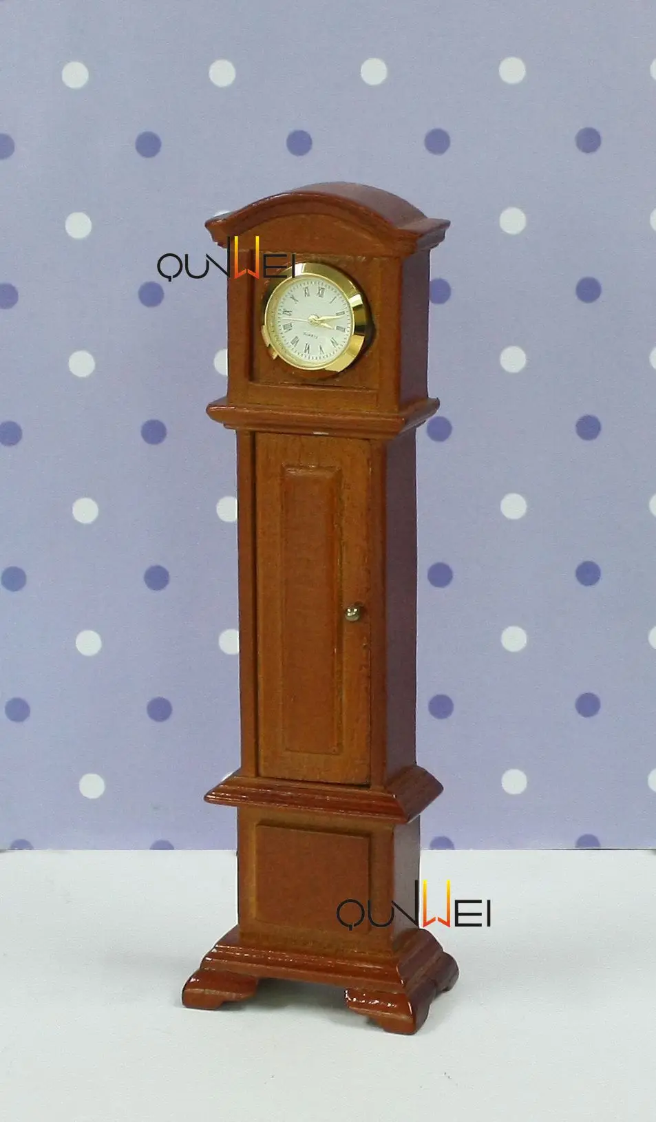 Dollhouse Miniature 1:12 Scale Walnut Quartz Clock Qw60281 - Buy 1 12 ...