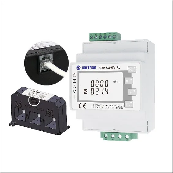 Sdm630mct-rj Three Phase Rs485 Modbus Ct Connected 333mv Or 100mv Rj ...