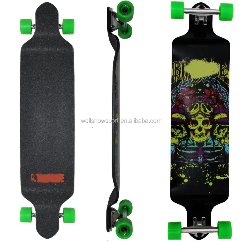 Wellshow Sport 41inches Drop Down Drop Through Complete Skateboard ...
