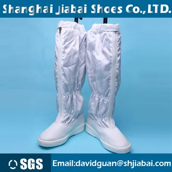 Pu Anti-static Boot White Stripe Antistatic Cloth Shoes Work Cleanroom ...