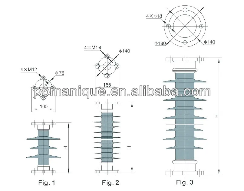 Pedestal Insulator Post Type 24kv High Voltage Silicone Rubber Polymer ...