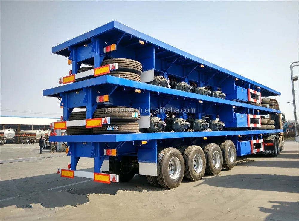 Cheap Price 3 Axles 20ft 40ft Truck Flatbed Container Semi-trailer / 50 ...