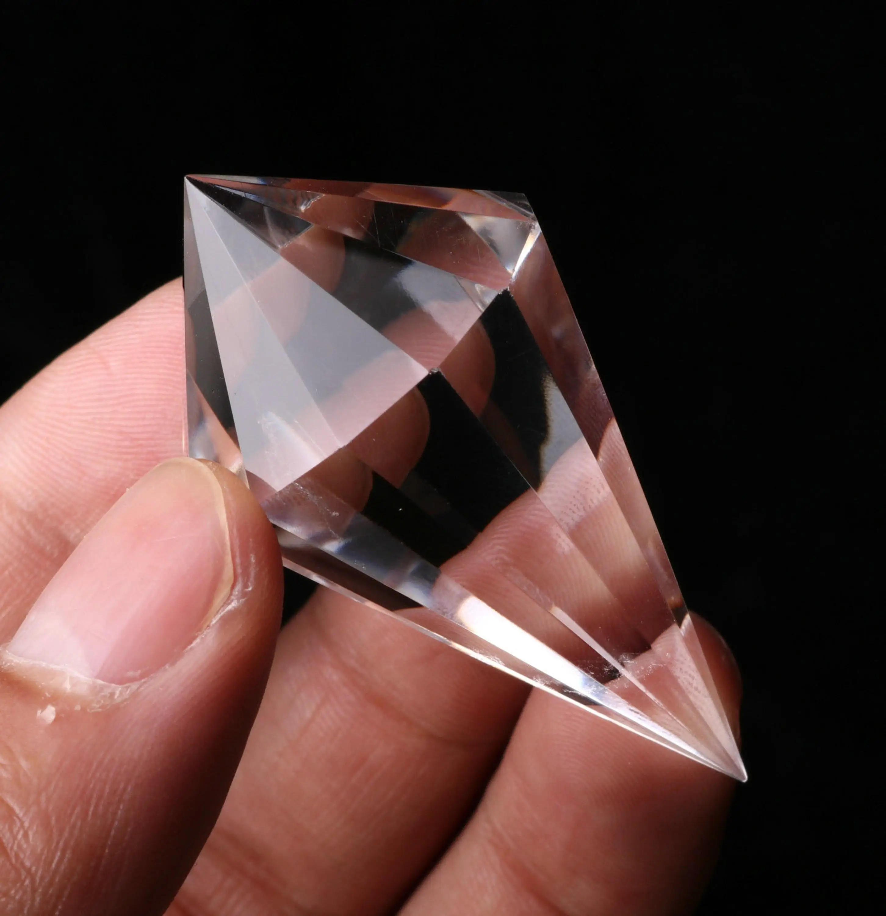 12 Sided Natural Clear Vogel Style Quartz Crystal Cut Double Terminated ...