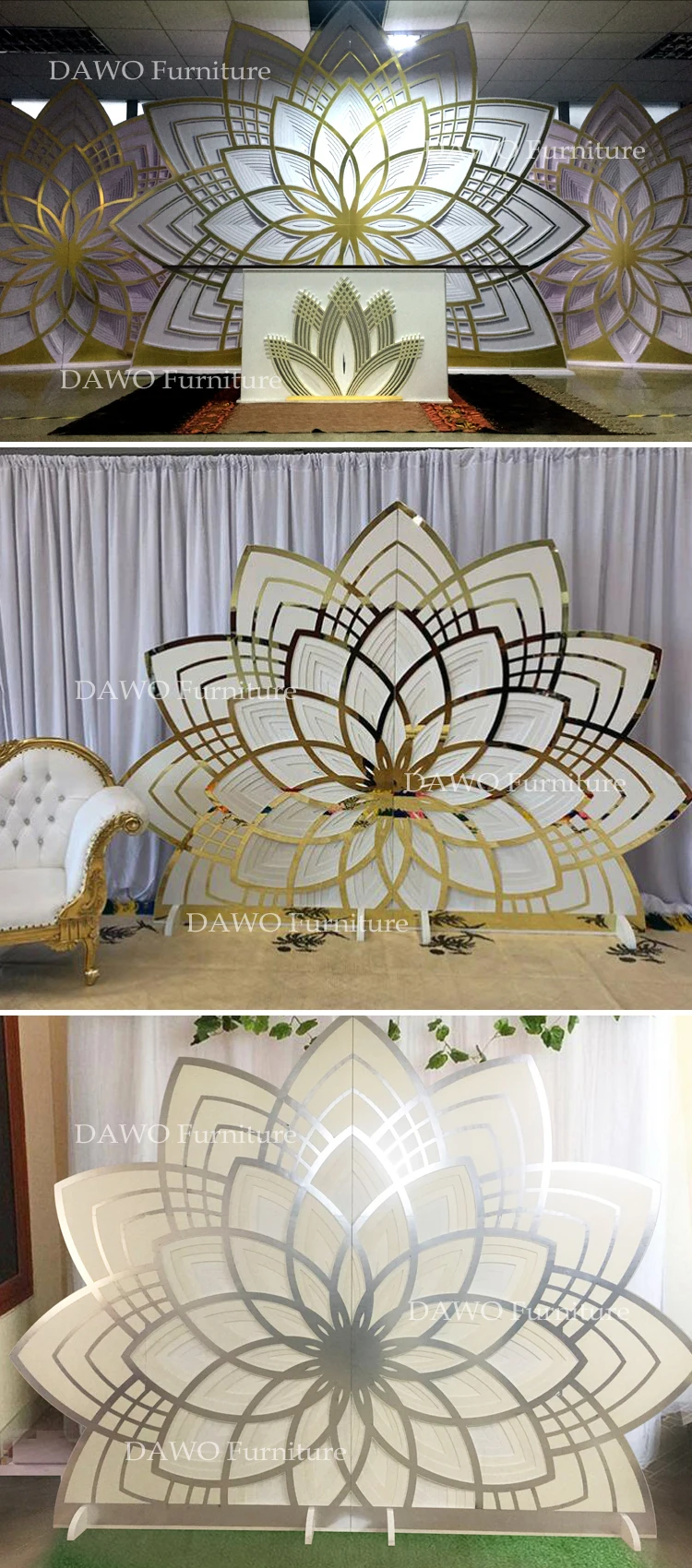 Elegant Wedding Stage Decor - DAWO Backdrop Set with Flowers