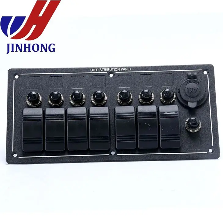 Aluminum Waterproof 8 Gang 12v Rocker Switch Panel For Marine Boat ...