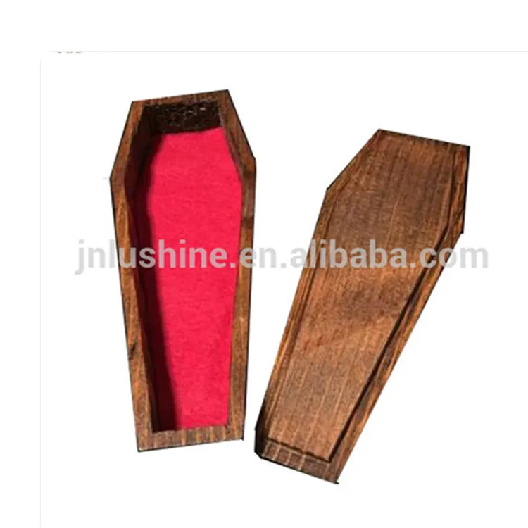Decorative Black Wood Coffin Shape Gift Box With Lock - Buy Wood Coffin ...
