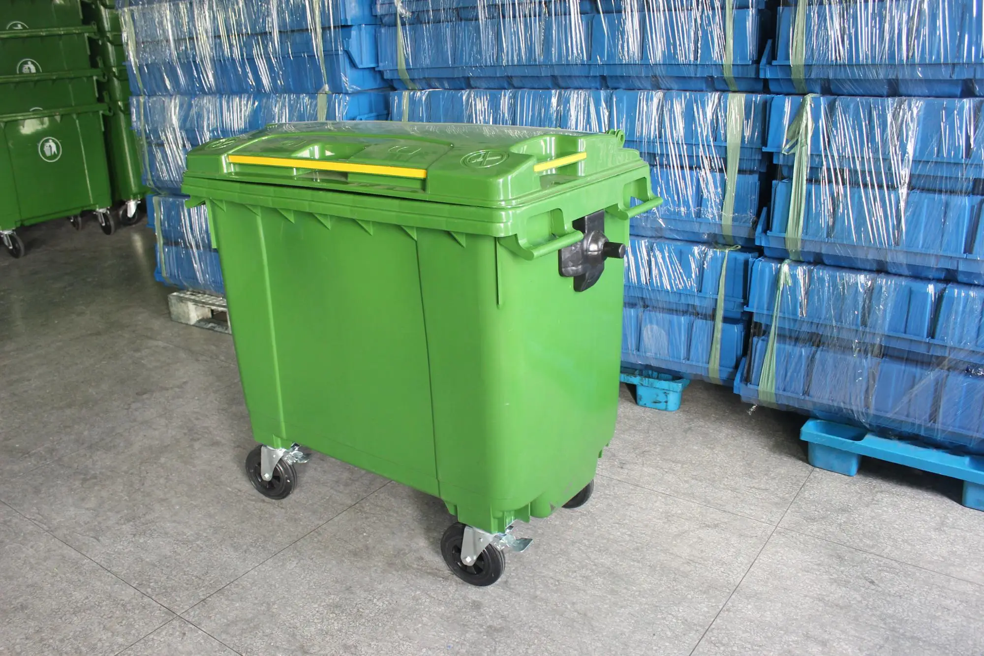 660l Outdoor Plastic Heavy Duty Wheelie Bin Rubbish Bin Plastic ...