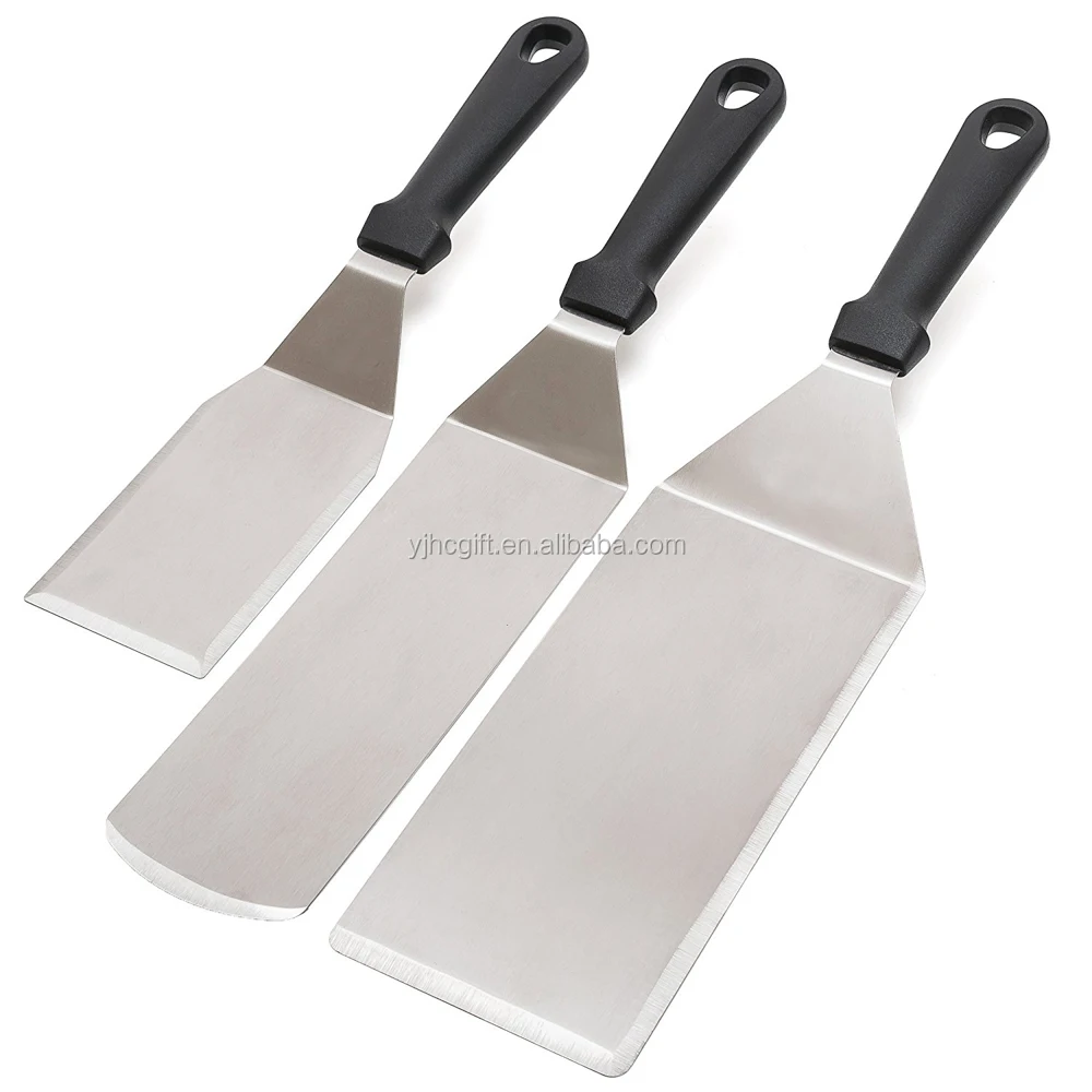 Stainless Steel Metal Spatula Set - Griddle Scraper Flat Spatula ...