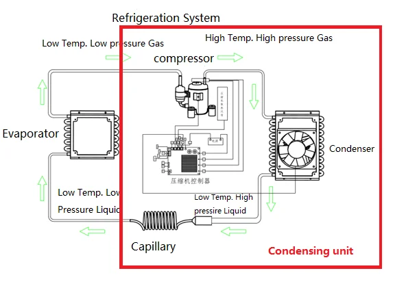 Mini Fridge Cooling Unit with Compact Rotary Compressor