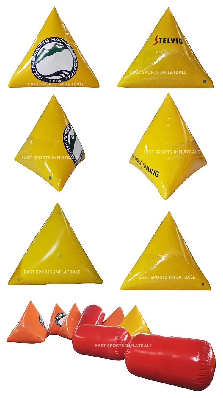 Yellow Inflatable Pyramid Buoy / Inflatable Floating Water Buoys ...