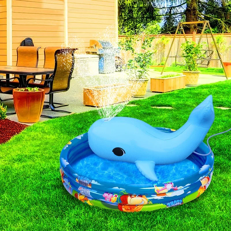 Inflatable Sprinkler Water Spray Whale Water Spray Fish Outdoor Swim ...