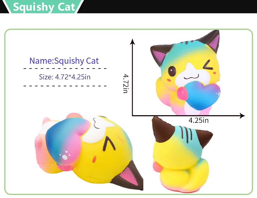 Pu Rainbow Smile Face Machine Lol Custom Squishy Viking Cat Shape ...