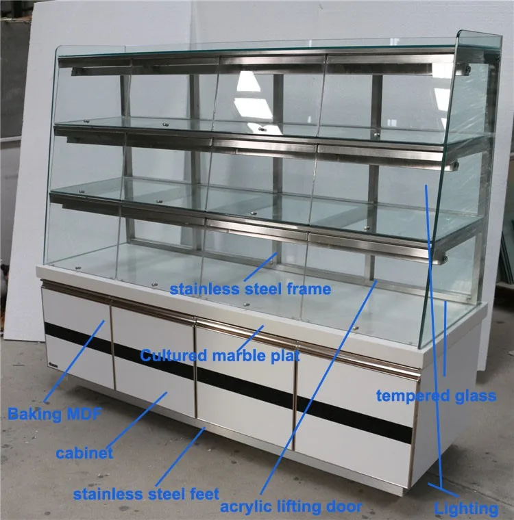 Customized 3 Tier Wall Bread Bakery Display Cabinet Case Shelf - Buy ...