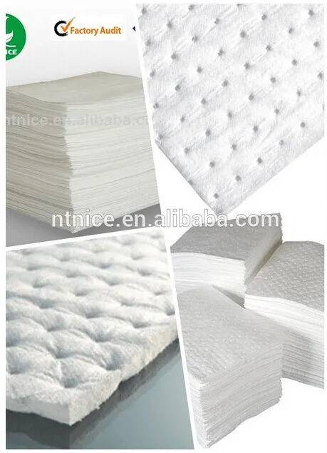 100% Polypropylene Oil Absorbent Pads For Spillage Clean-up - Buy Oil ...