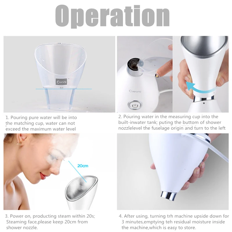 Home Electric Nano Portable Nano Mist Spray Mini Facial Steamer Facial ...