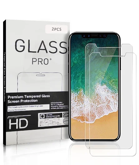 2 Pack Tempered Glass Screen Protector For Iphone 7 8 10 X 11 Xr Xr Pro ...