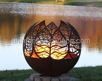Garden Outdoor Metal Sphere World Map Globe Fire Pits for Sale