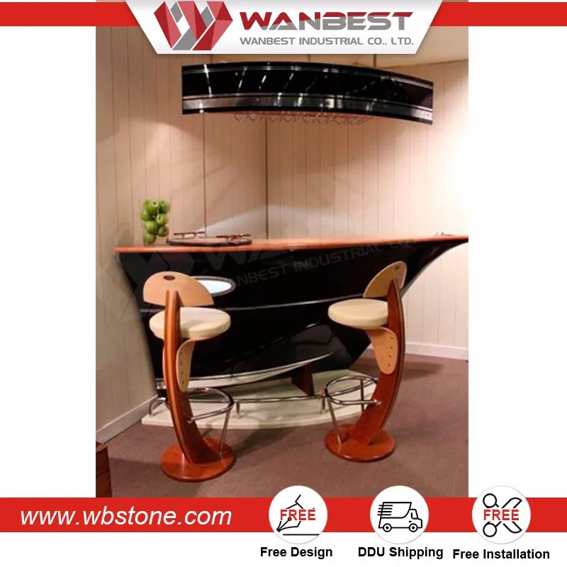 Black Lacquer Mdf Modern Home Mini Small Bar Counter Furniture Designs ...