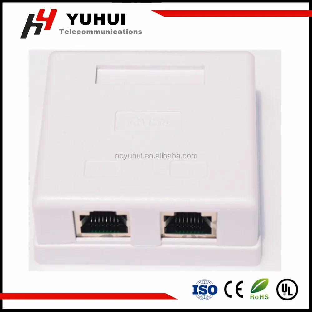 Network Box Dual Port Rj45 Surface Wall Mount Box - Buy Dual Port Rj45 ...