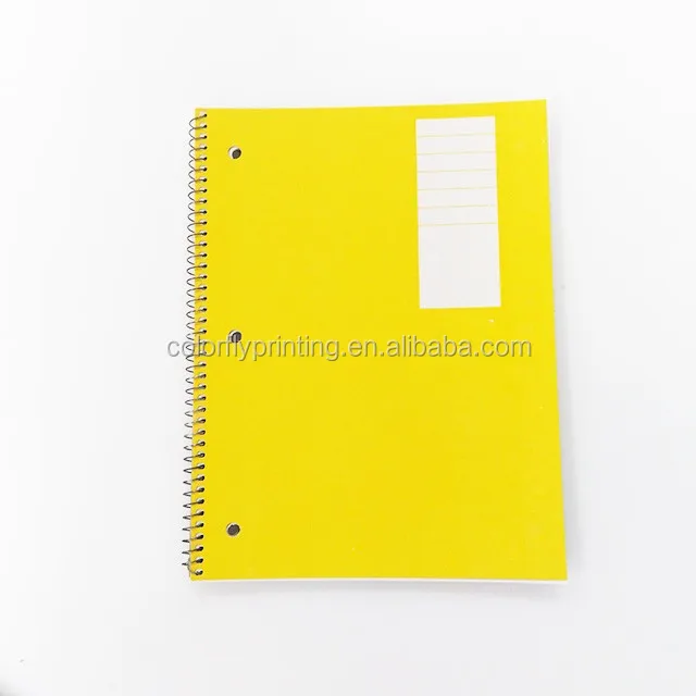Custom 1 Subject College Ruled Yellow Cheap Bulk Spiral Notebooks ...