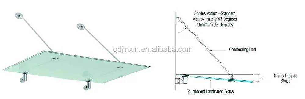 Modern Stainless Steel Glass Canopy Fittings For Glass Door Canopy ...