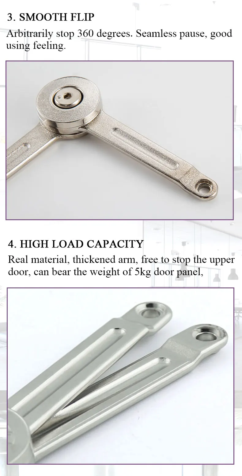 360 Degree Heavy Duty Metal Cabinet Door Lid Stay,Damp Support Folding ...