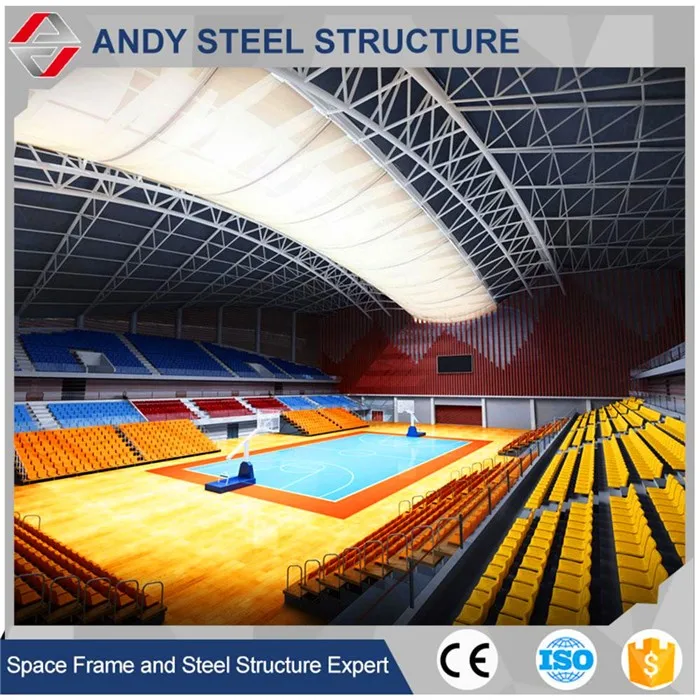 Customized Steel Pipe Truss Prefab Basketball Court Roofing Design
