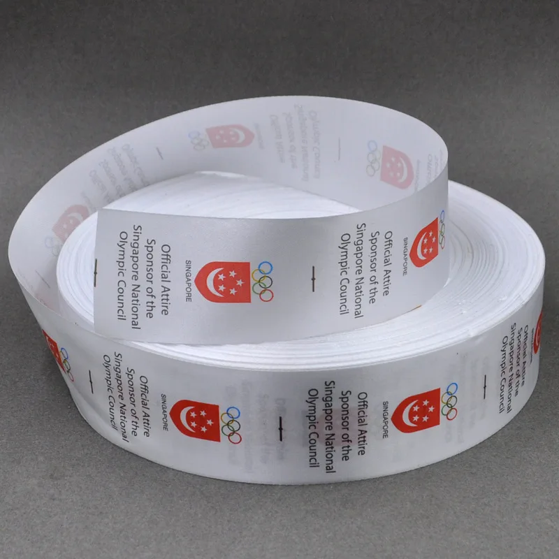 100% Polyester Satin Label Printing Washing Instruction Satin Cloth ...