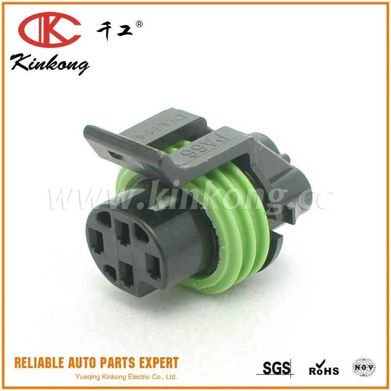 4 Way Female Black Pa66 Delphi Waterproof Automotive Car Connector ...