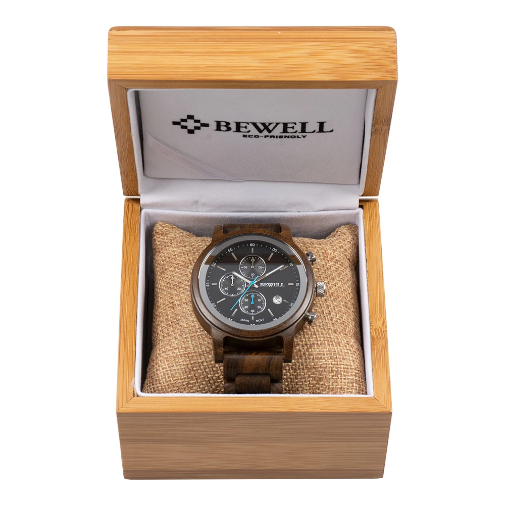 Custom Luxury VD57 Chronograph Movement Wood Bezel Watch