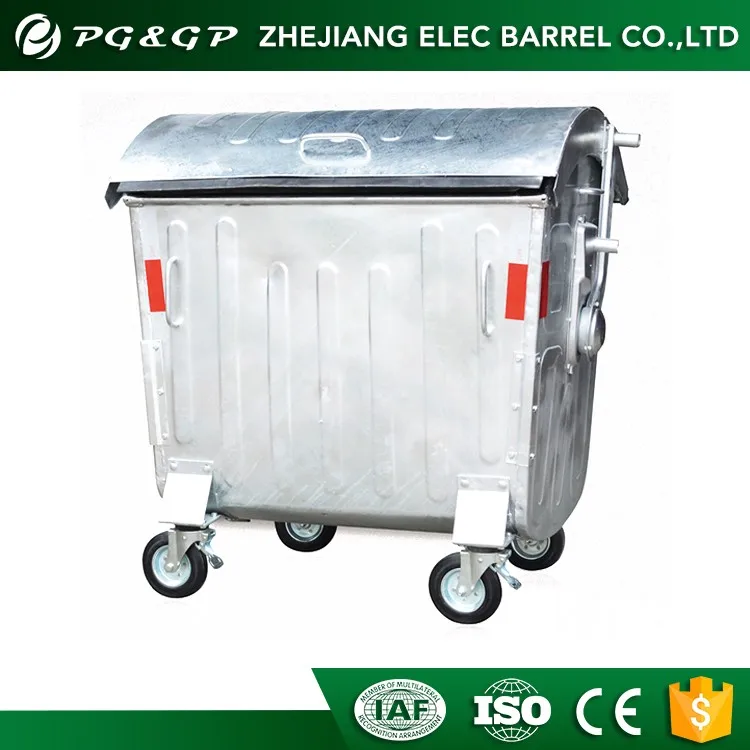 1100l Galvanized Steel Metal Dumpster Garbage Bin - Buy Metal Dumpster ...