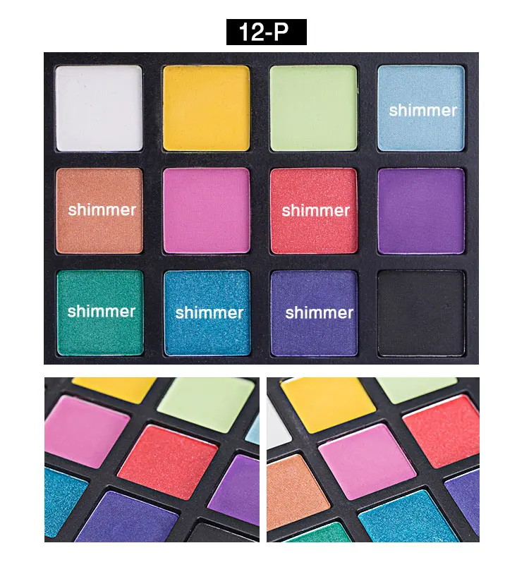 New Arrival Excel Colourful Square 36mm Makeup Eyeshadow Pallets