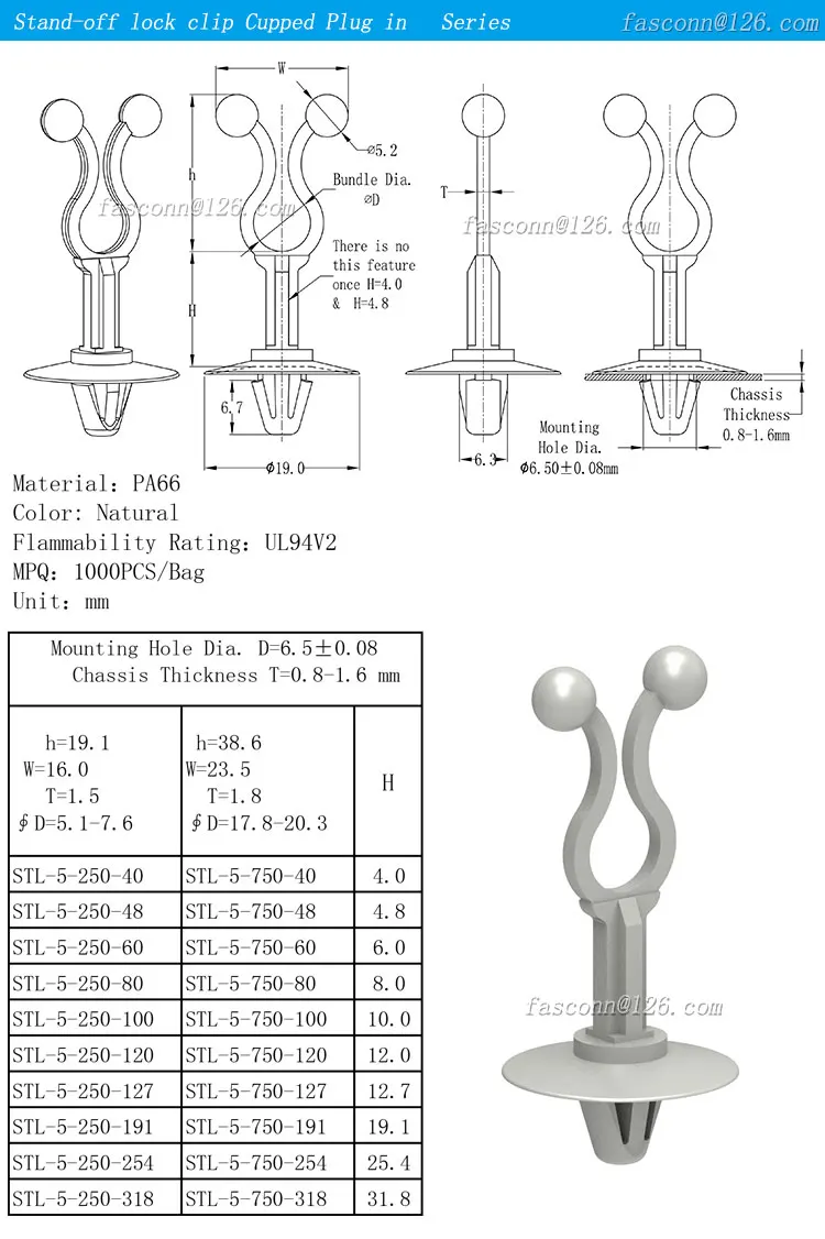 Push Mount Lock Loop Cable Clamp - Efficient Cable Management