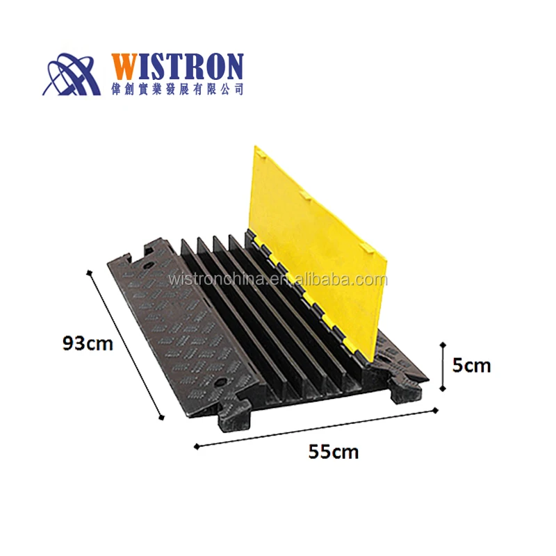 2 Channel PVC Rubber Mat Cable Cover Speed Humps Road Bump Cable ...